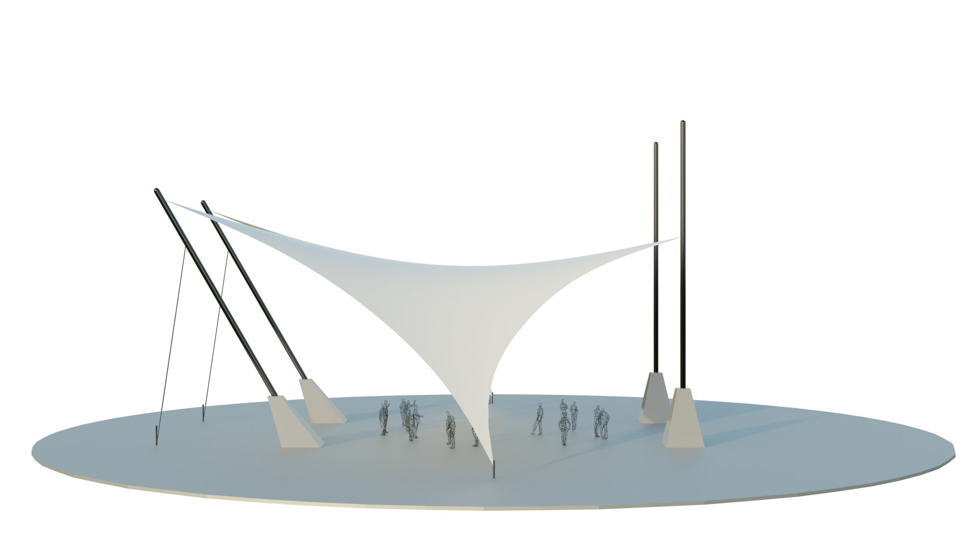 3D Tensile Structure Canopy 7 Model - TurboSquid 2249900