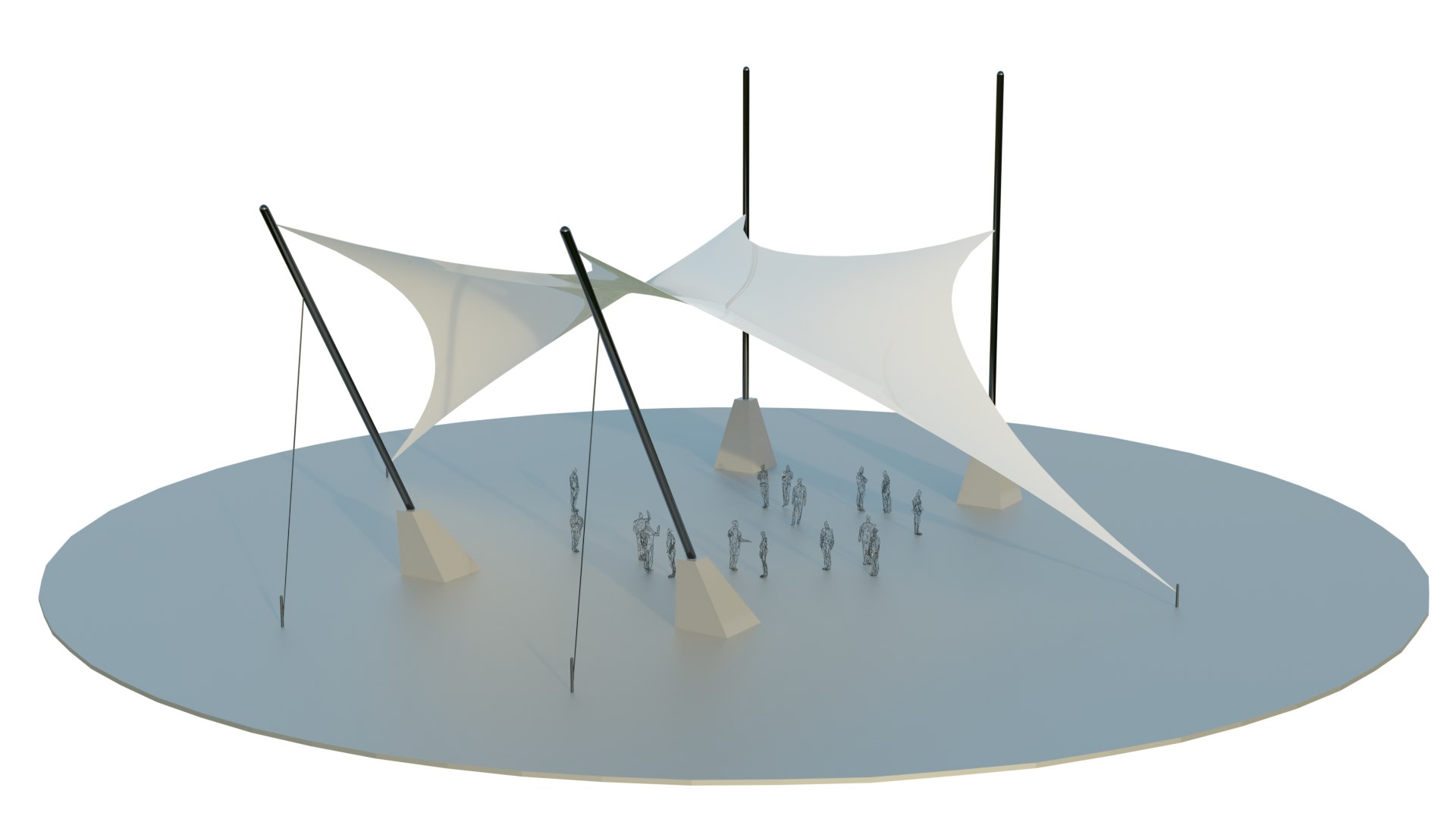 3D Tensile Structure Canopy 7 Model - TurboSquid 2249900
