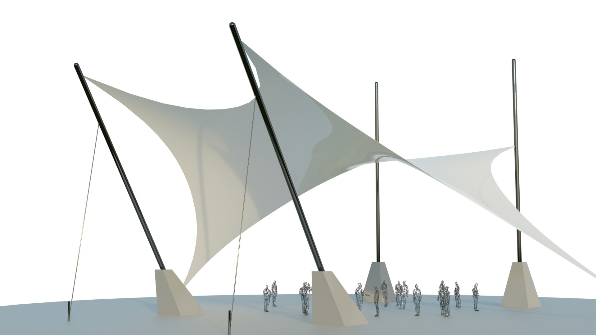 3D Tensile Structure Canopy 7 Model - TurboSquid 2249900