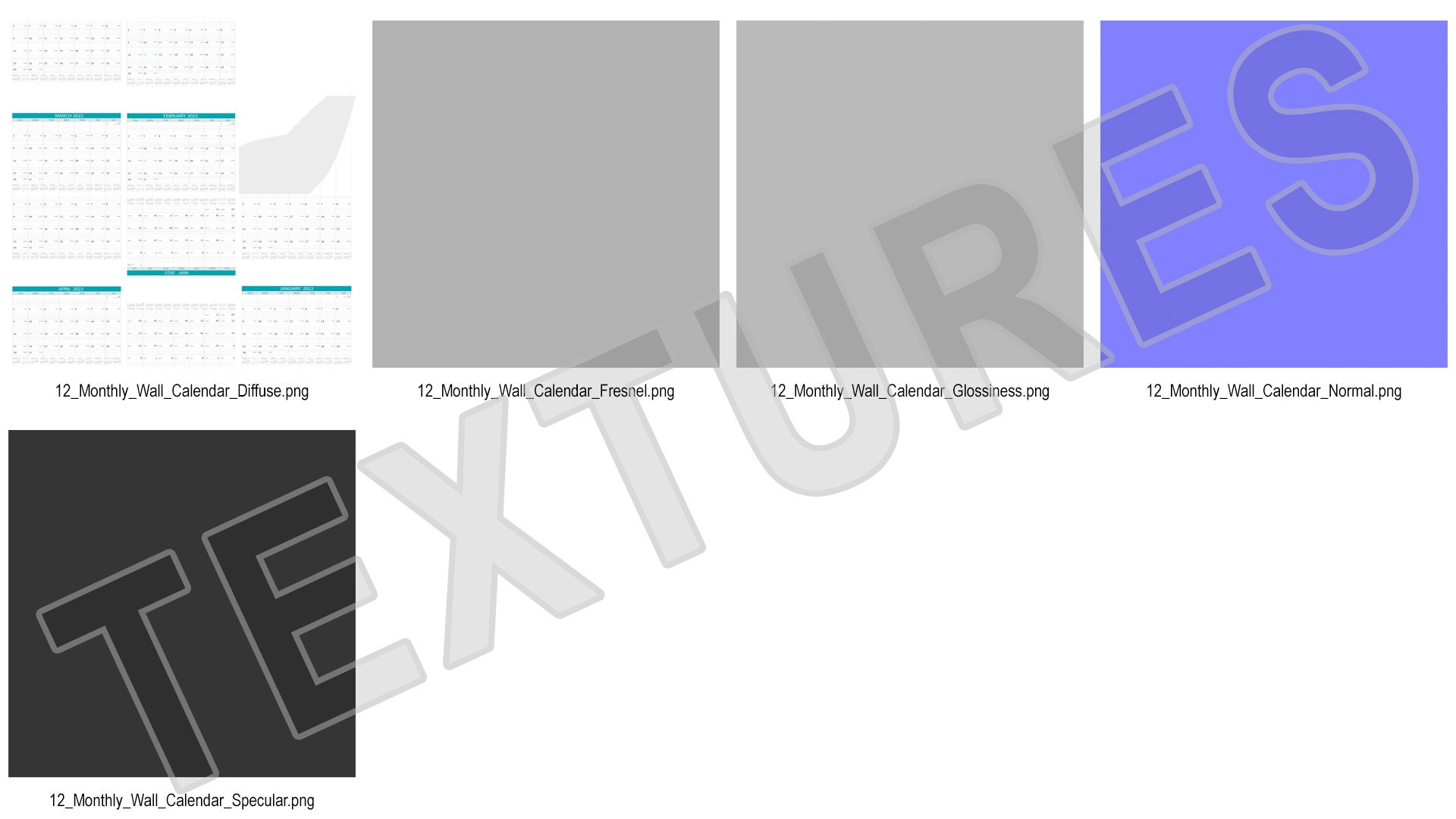 Business Monthly Wall Calendar 3D model - TurboSquid 2107183