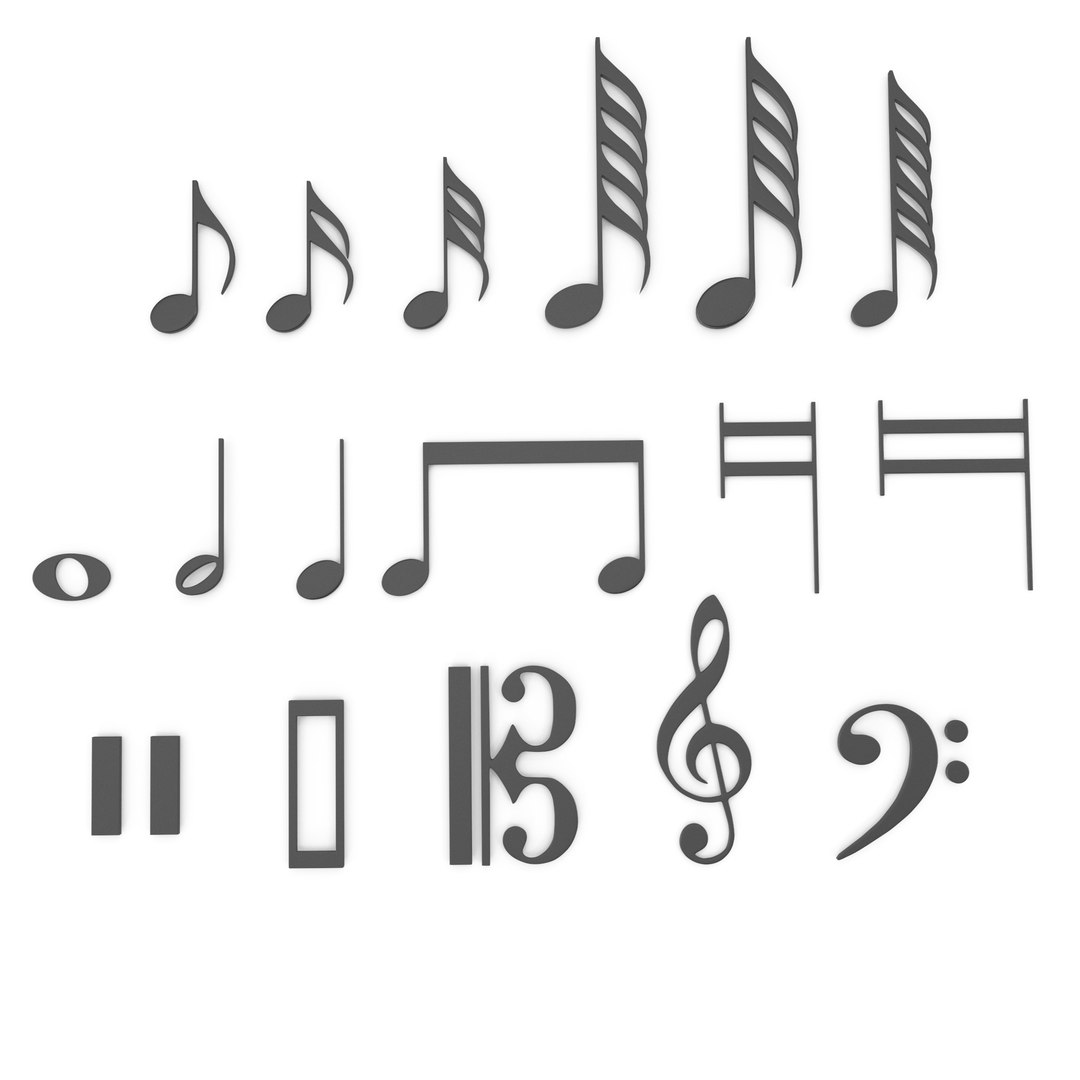 3D Musical Notes Plastic - TurboSquid 2141283