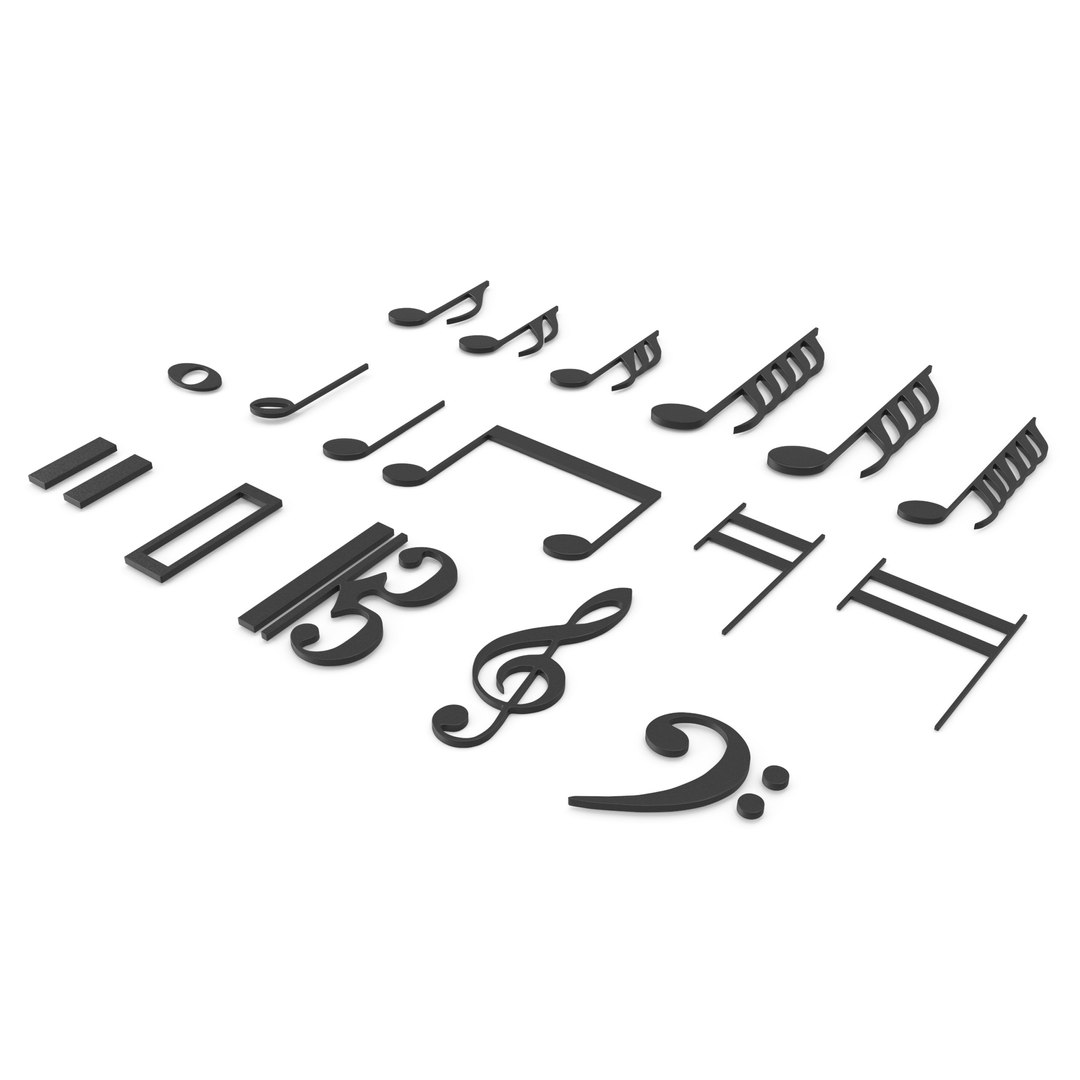 3D Musical Notes Plastic - TurboSquid 2141283