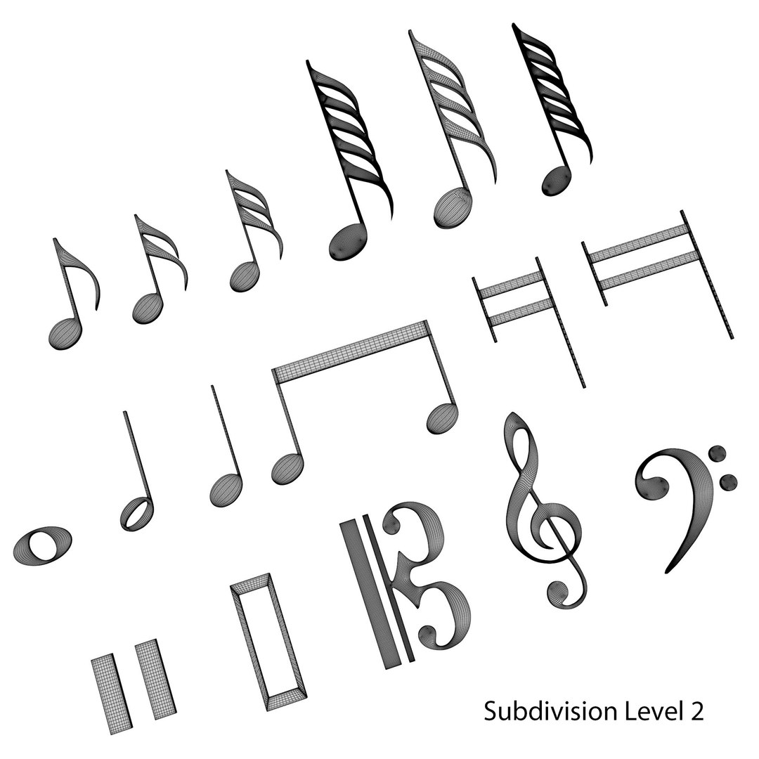 3D Musical Notes Plastic - TurboSquid 2141283