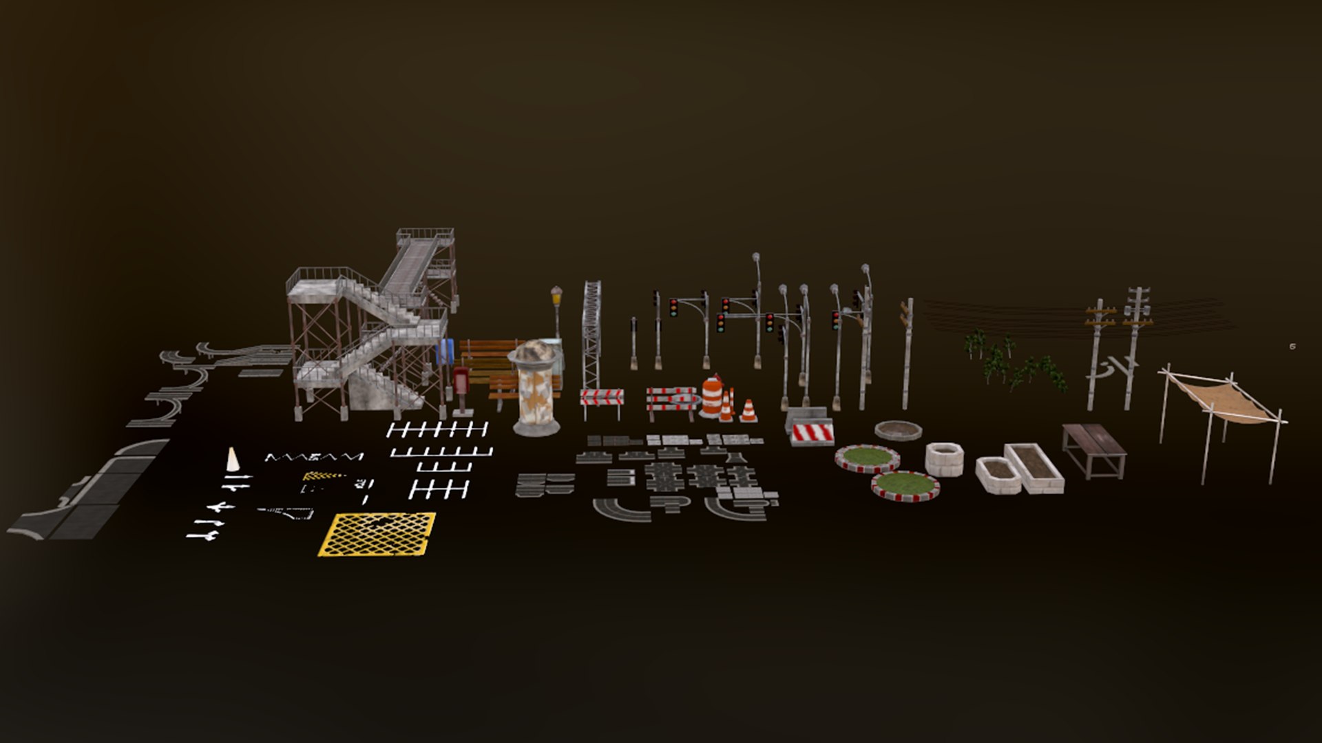 3D Model Street Vintage Environment Items - TurboSquid 1953243