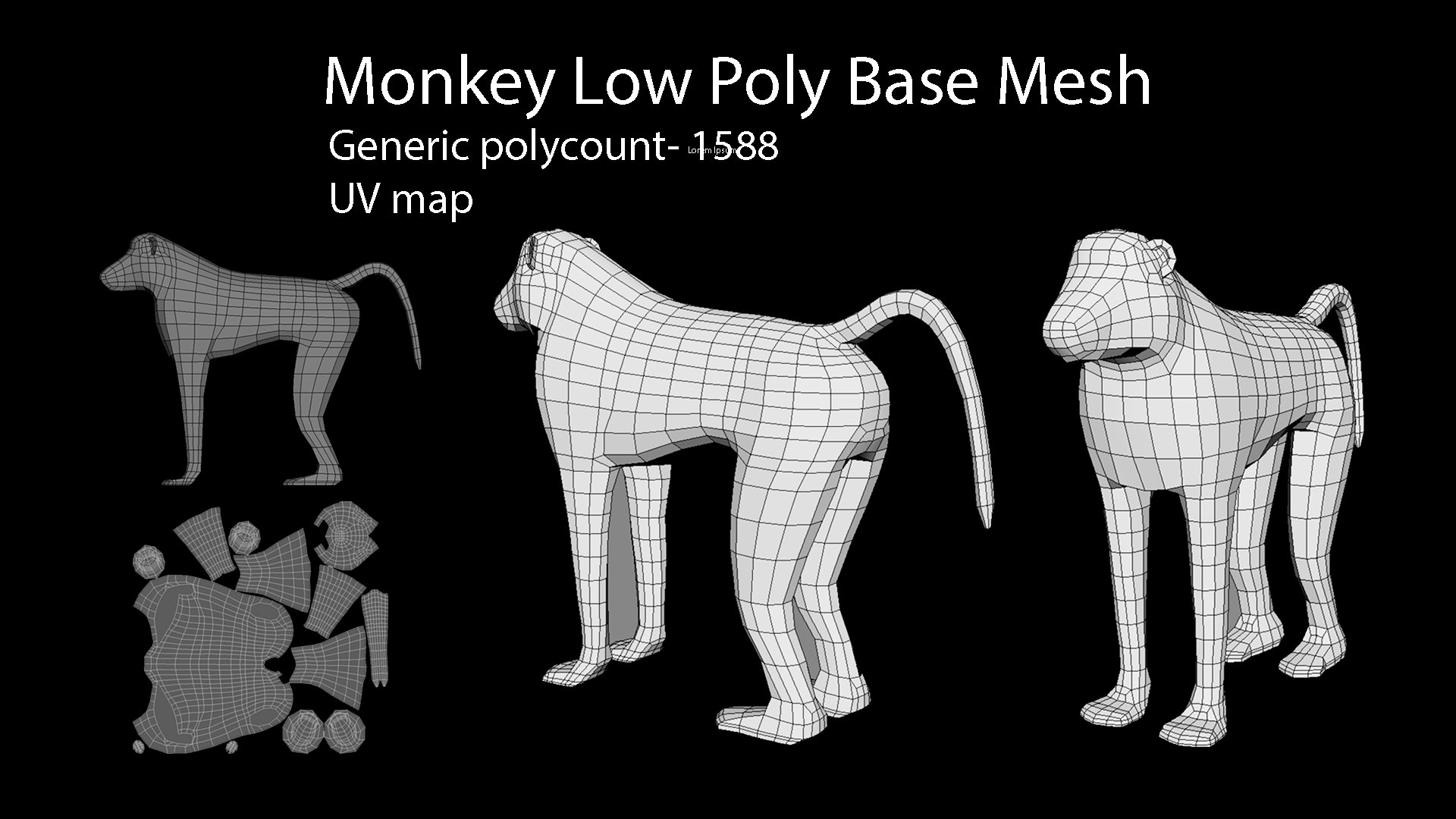 Monkey Baboon Low Poly Base Mesh 3D Model - TurboSquid 2368445