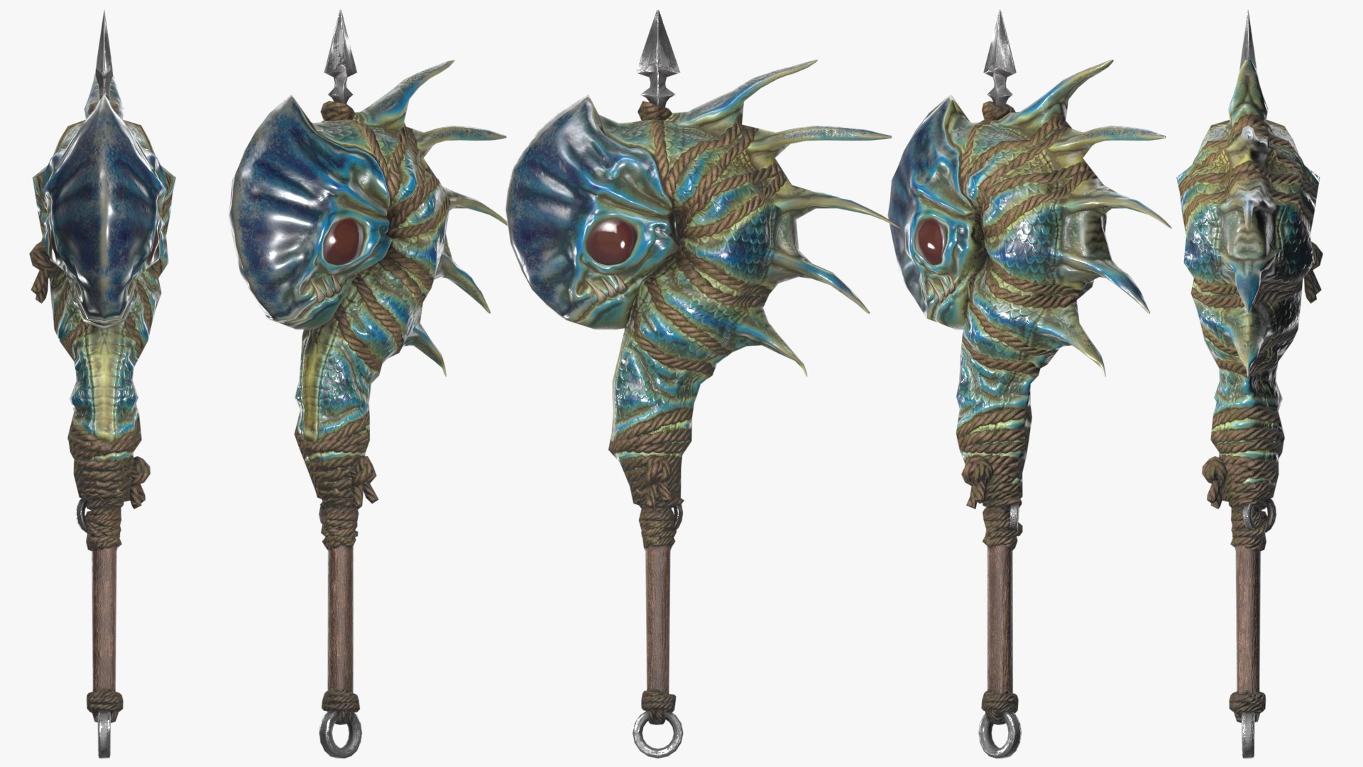 Fantasy RPG Monster Hunter Weapon - Fish Creature Axe Hammer Warhammer ...