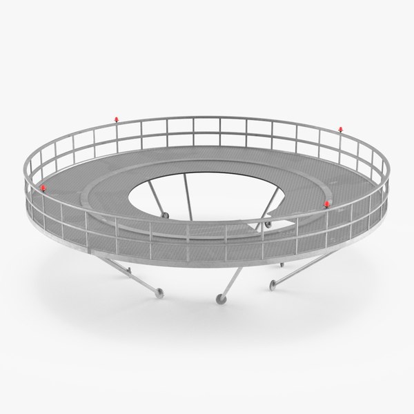 modelo 3d Plataforma circular industrial con luces de señalización ...