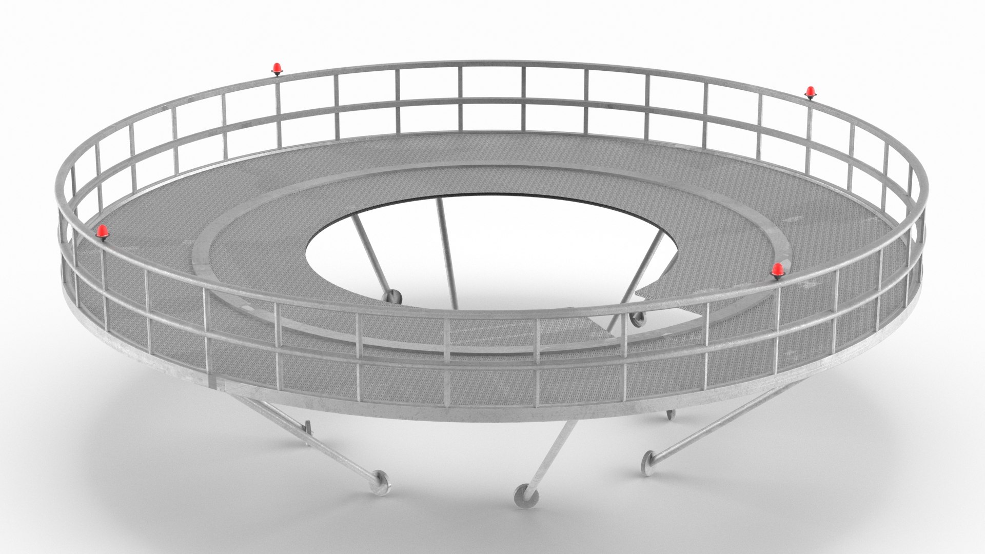 3D Model Industrial Circular Platform With Signal Lights - TurboSquid ...