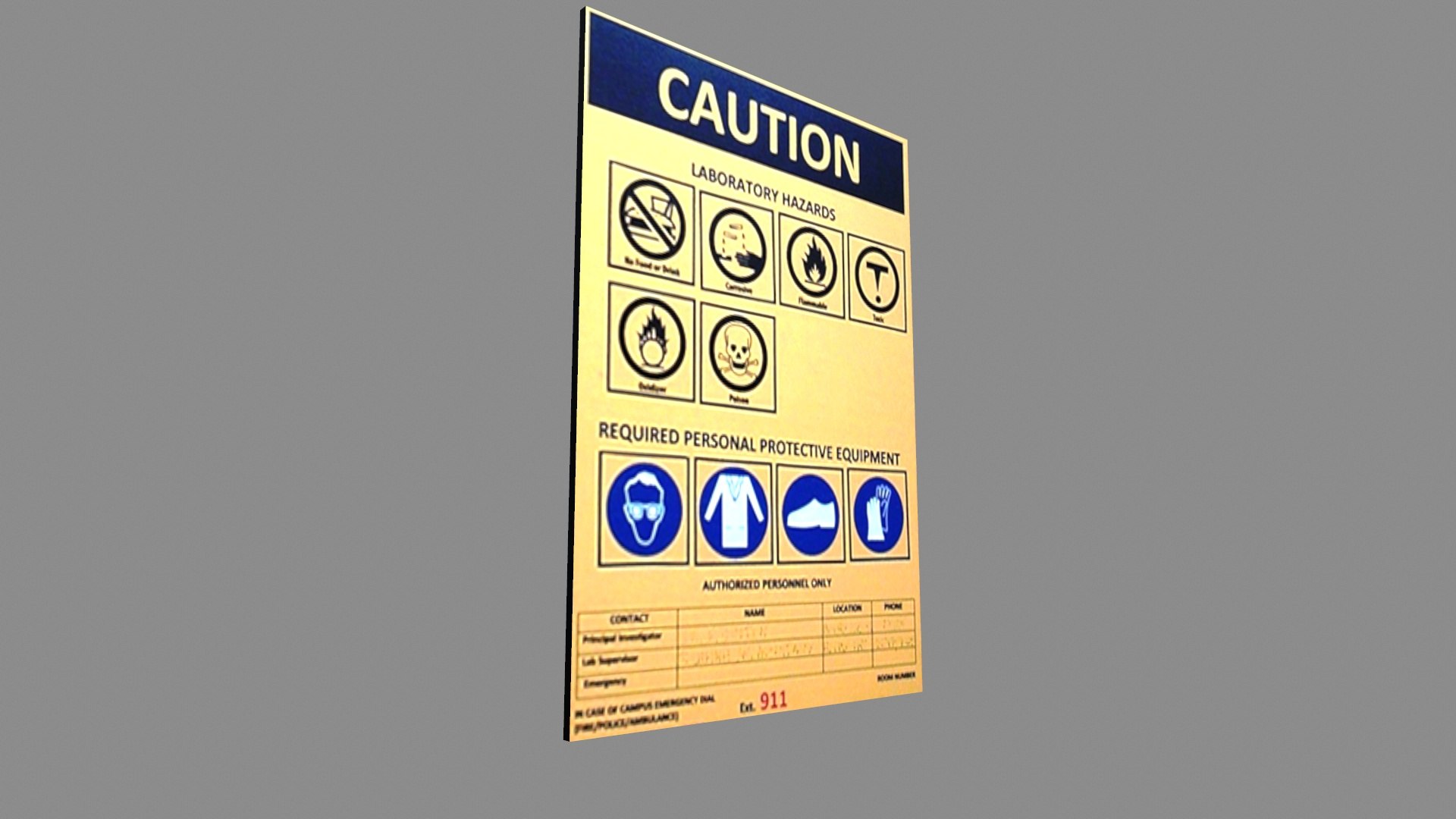 CAUTION Poster 3D Model - TurboSquid 2331777
