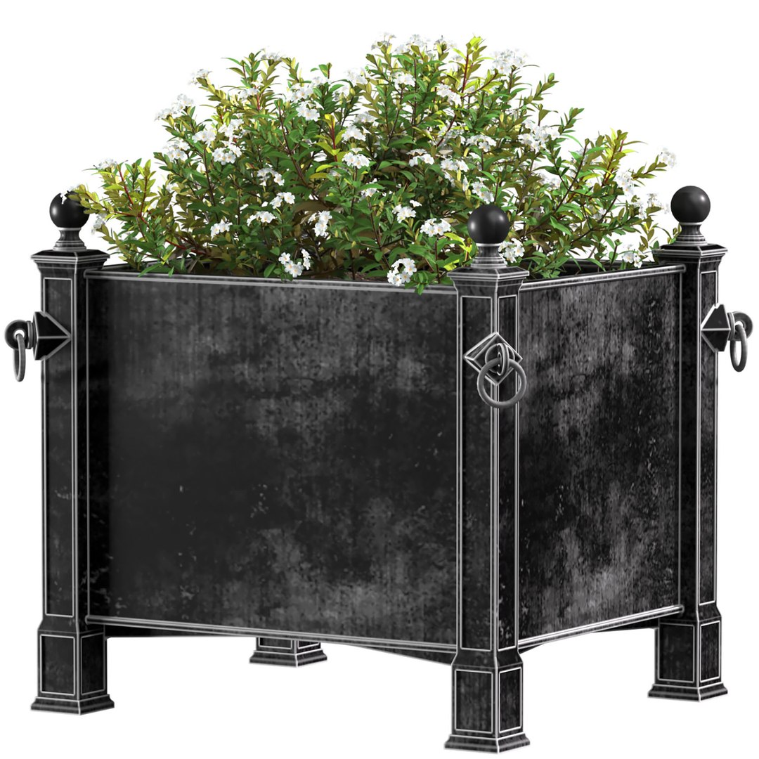 Flowers In The Garden Planter Restoration Hardware ArtDeco 3D Model ...