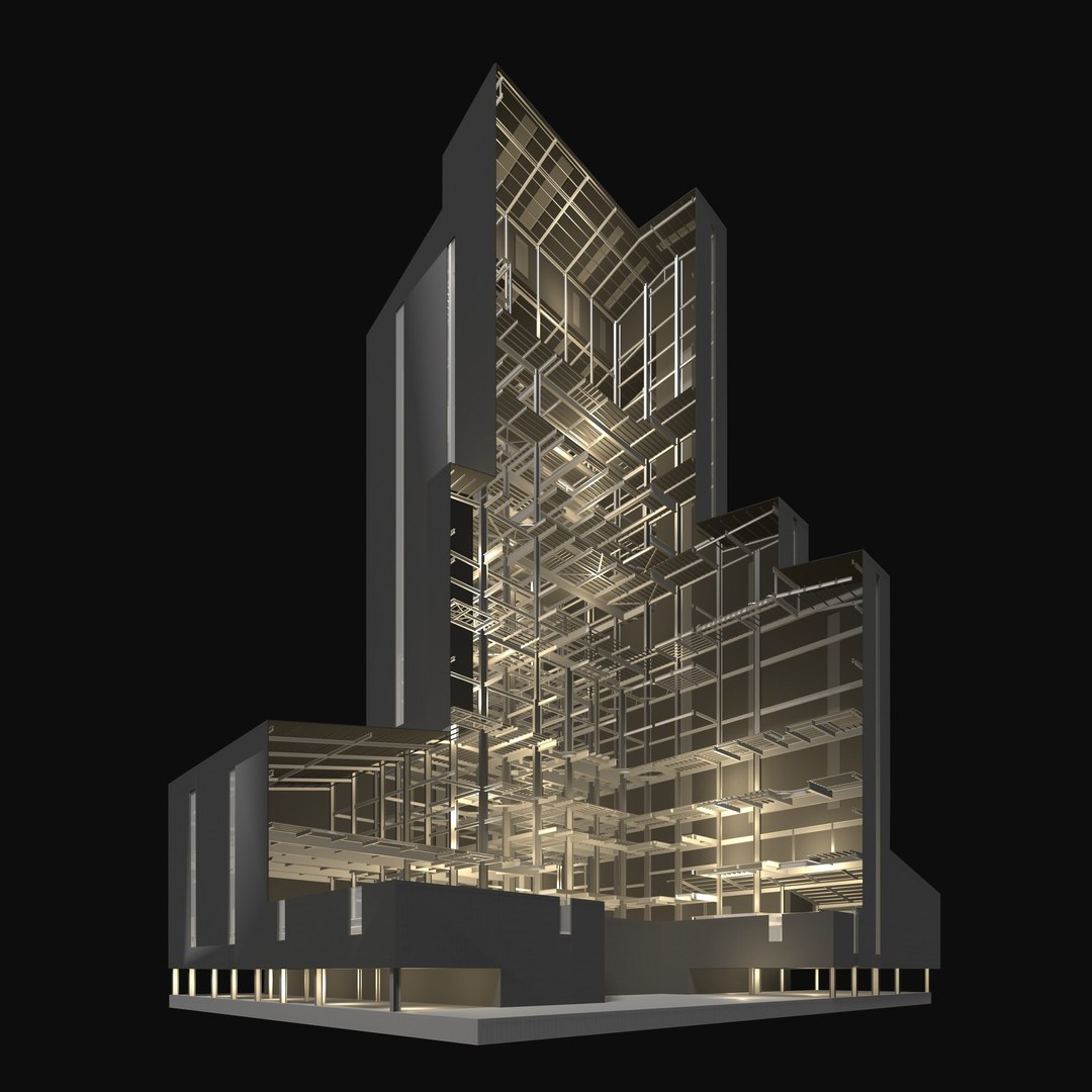 Factory Tower In Cutaway Section 25i06 3D - TurboSquid 2343355
