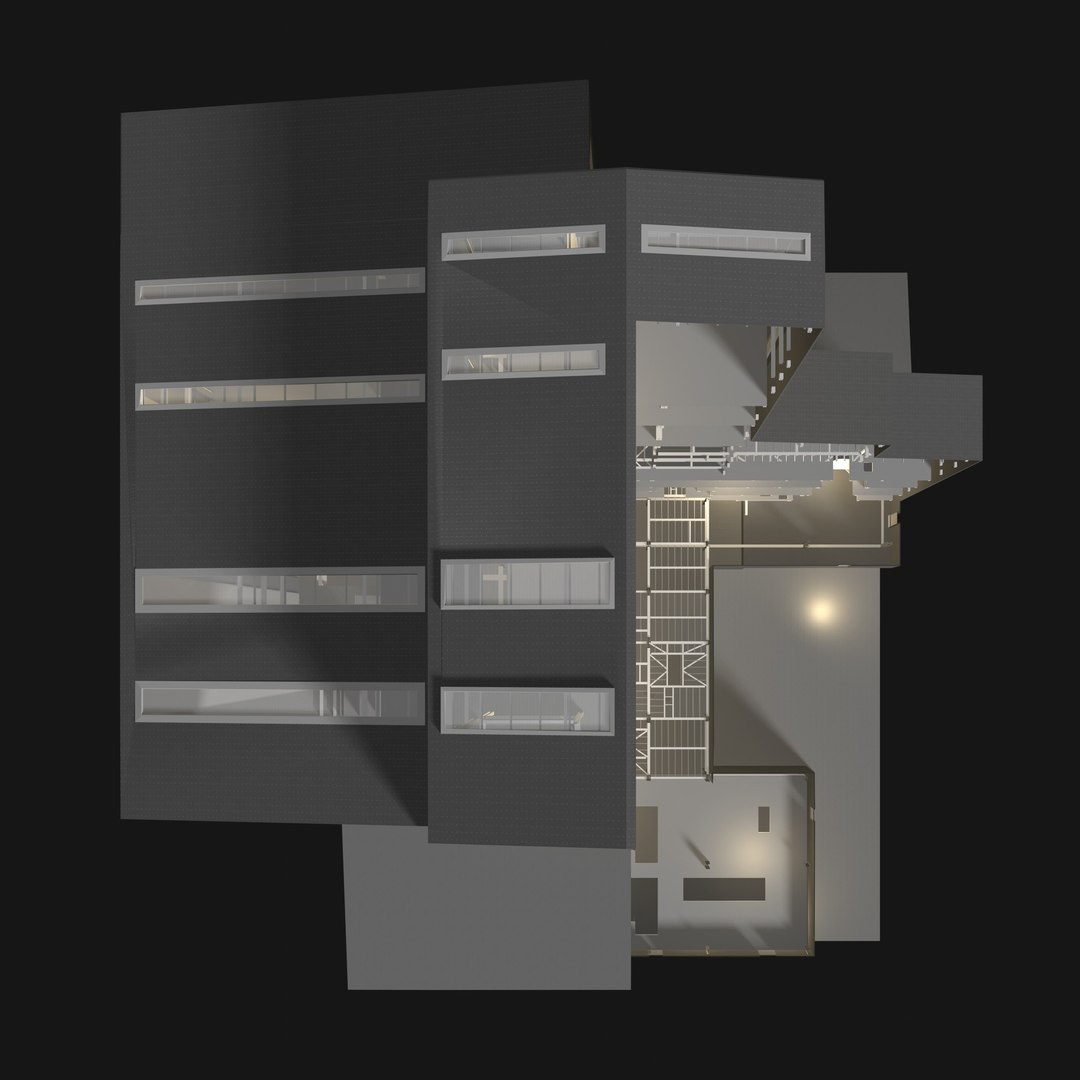Factory Tower In Cutaway Section 25i06 3D - TurboSquid 2343355