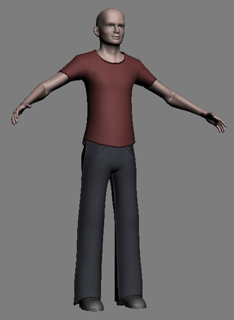 3d Human Male Character Clothes Model