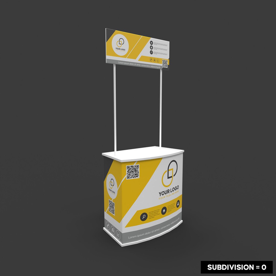 Portable Event Desk Mockup Model - TurboSquid 2286231