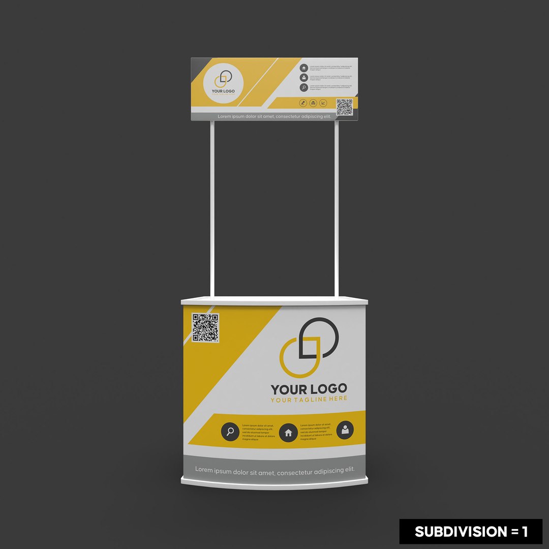 Portable Event Desk Mockup Model - TurboSquid 2286231