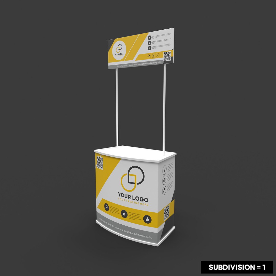 Portable Event Desk Mockup Model - TurboSquid 2286231