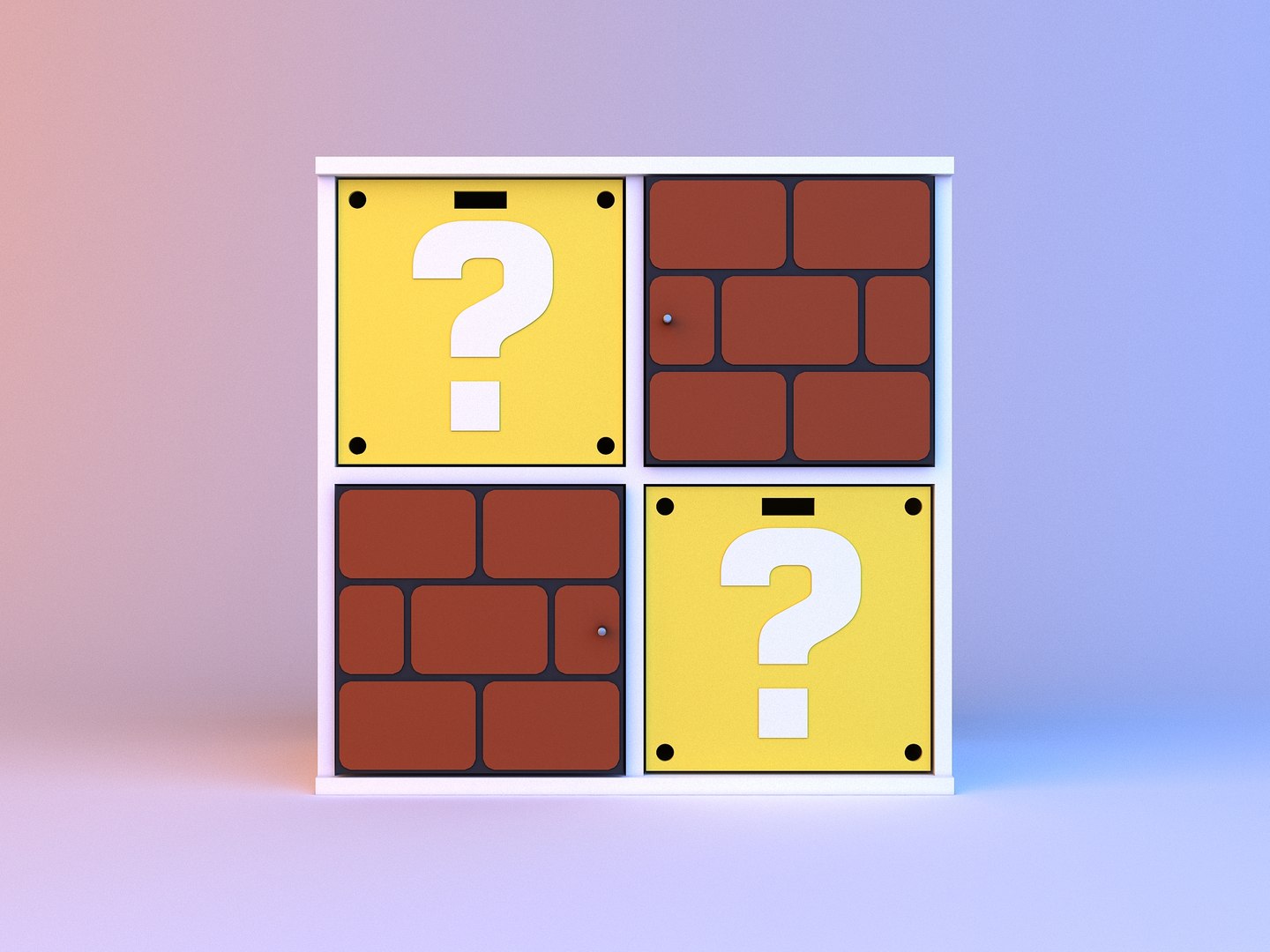 3D Mario Kids Bookcase Model - TurboSquid 1753223