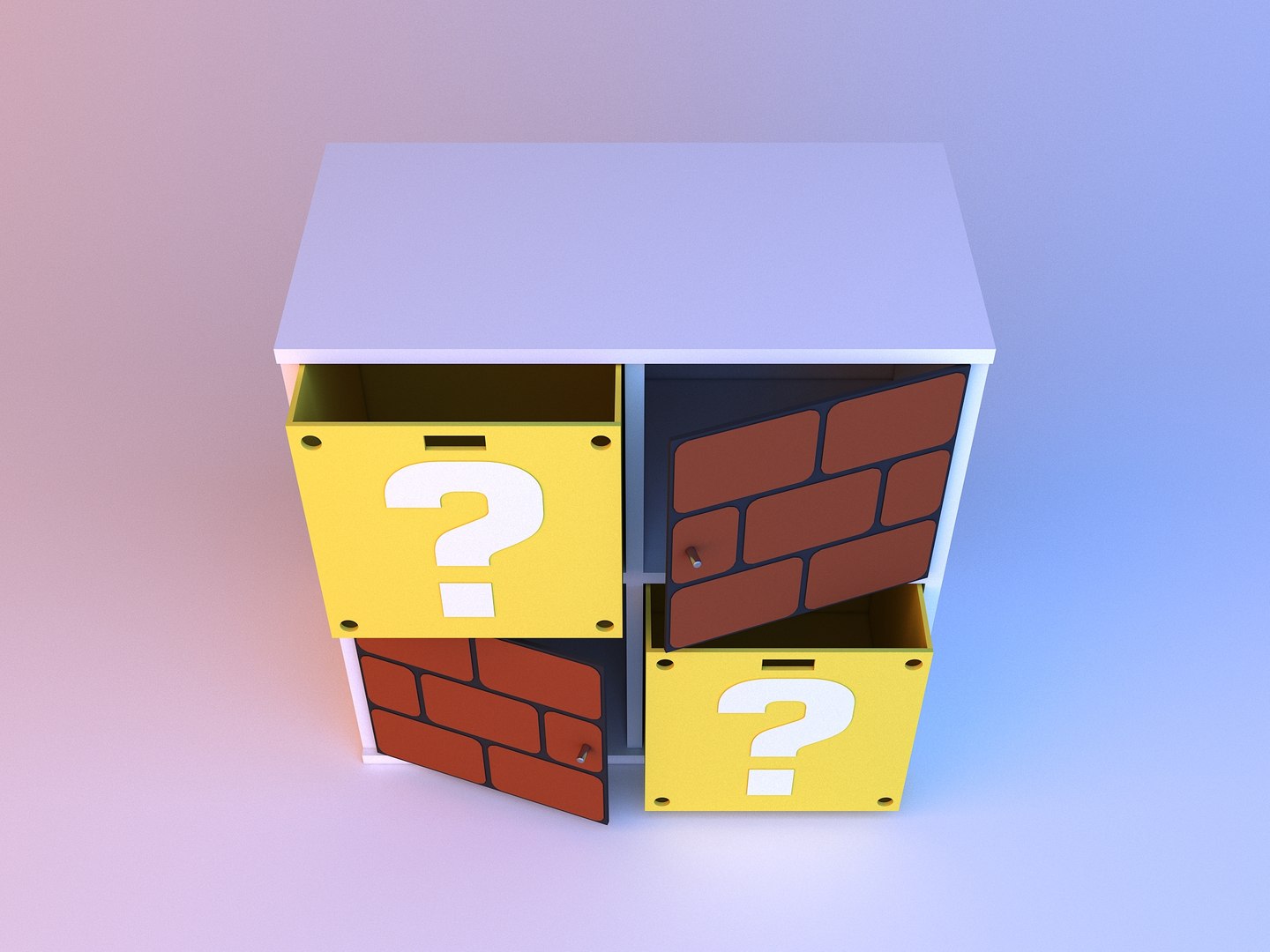 3D Mario Kids Bookcase Model - TurboSquid 1753223