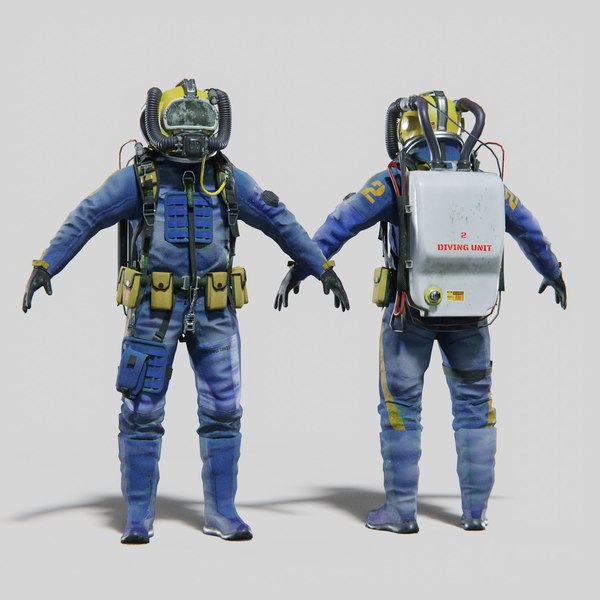 3d model of female scuba diver dive