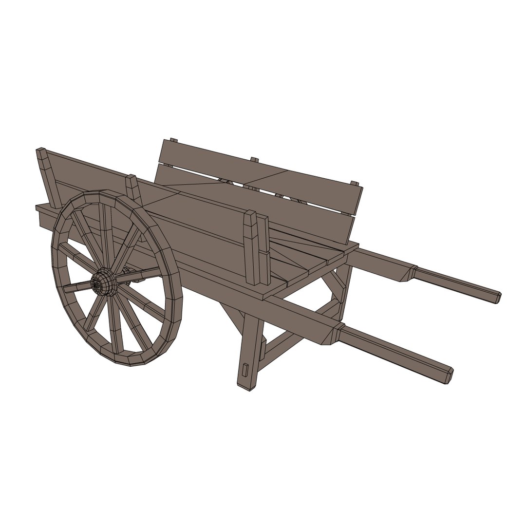 Wooden Cart 3d Max