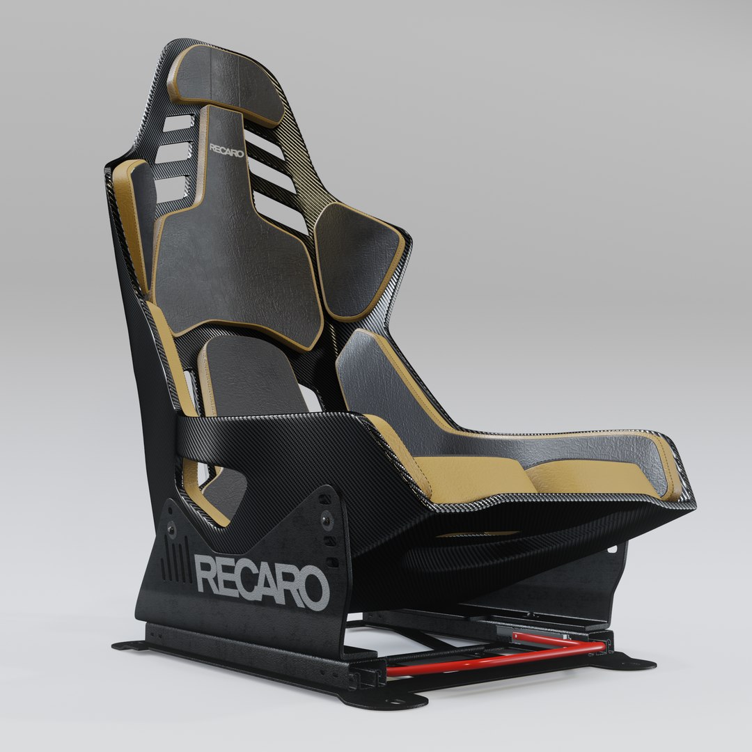 RECARO Podium Black-Yellow Racing Seat 3D model - TurboSquid 1936702