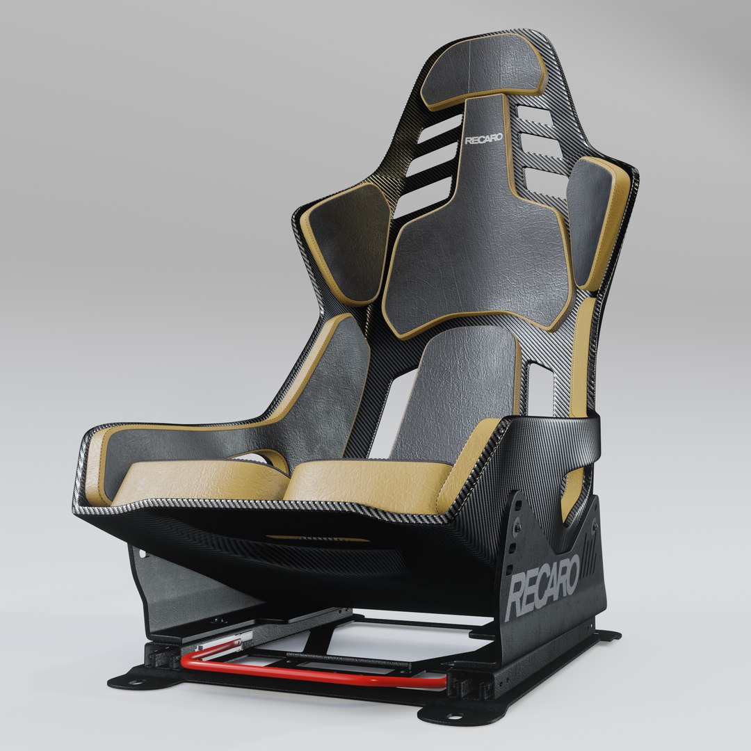 RECARO Podium Black-Yellow Racing Seat 3D model - TurboSquid 1936702