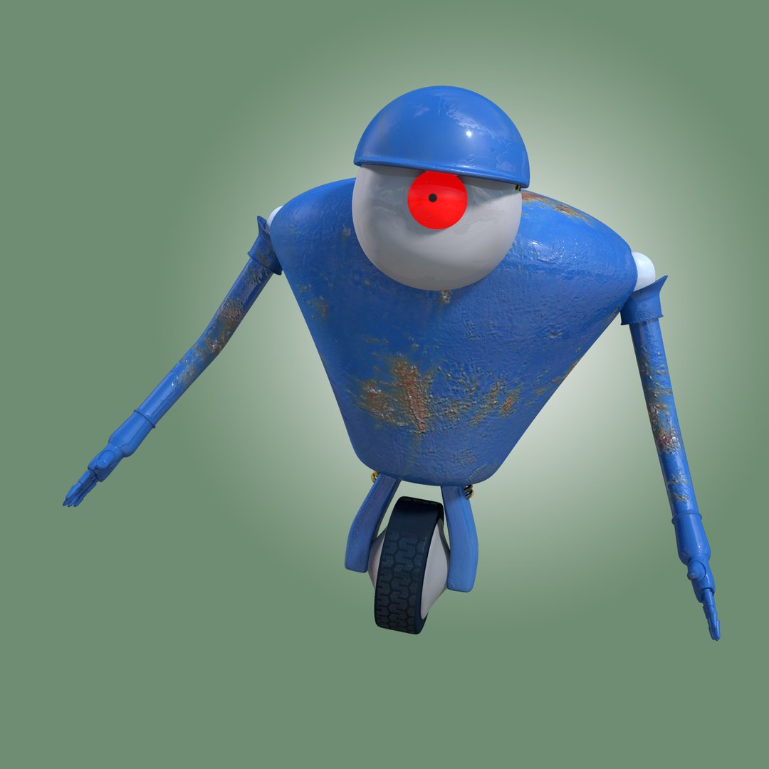3d plumber robot rigged