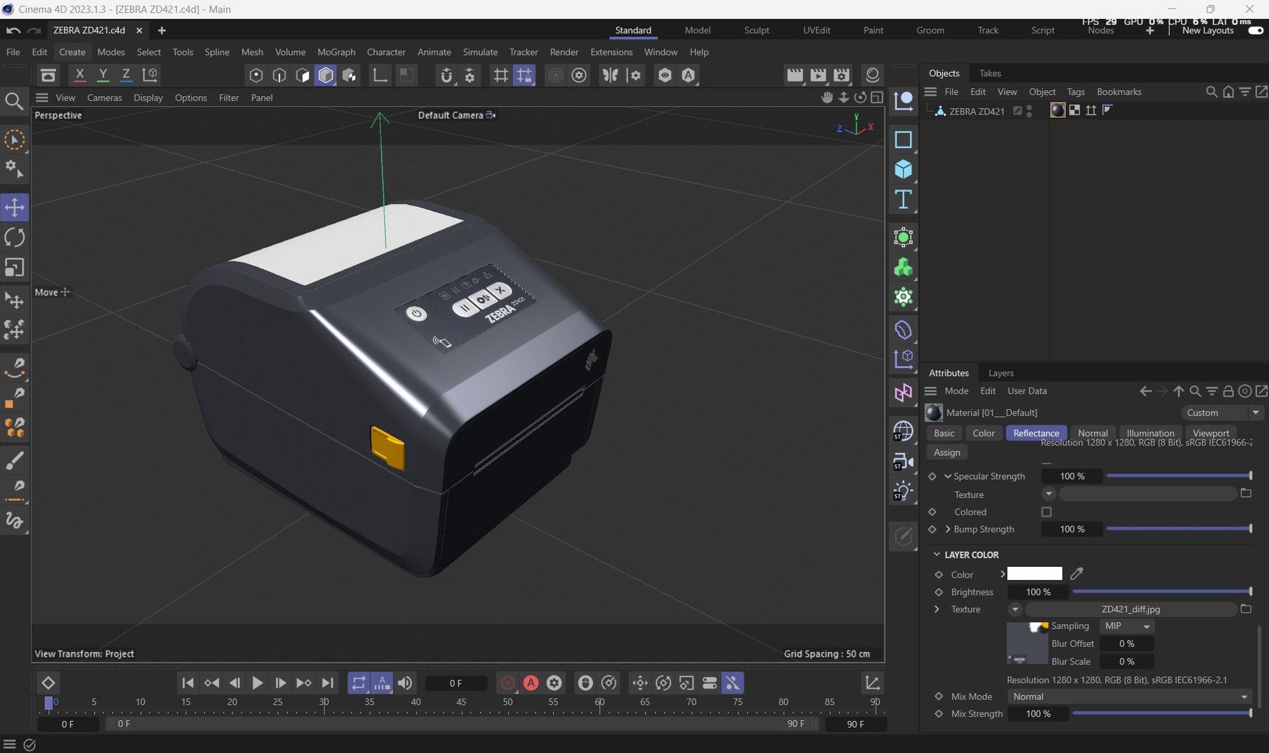 3D ZEBRA ZD421 Direct Thermal Desktop Printer - TurboSquid 2346286