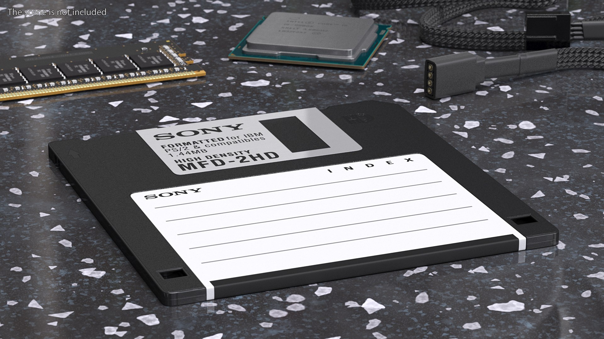 3D Sony Micro Floppy Disk MFD 2HD Black - TurboSquid 1772261