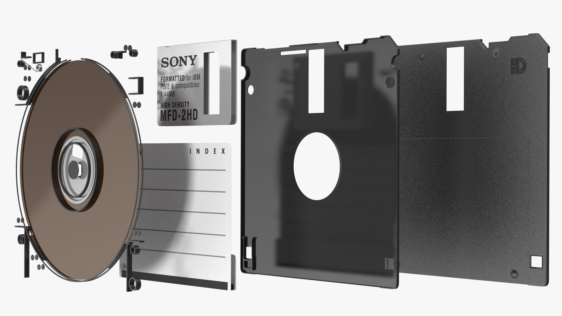3D Sony Micro Floppy Disk MFD 2HD Black - TurboSquid 1772261