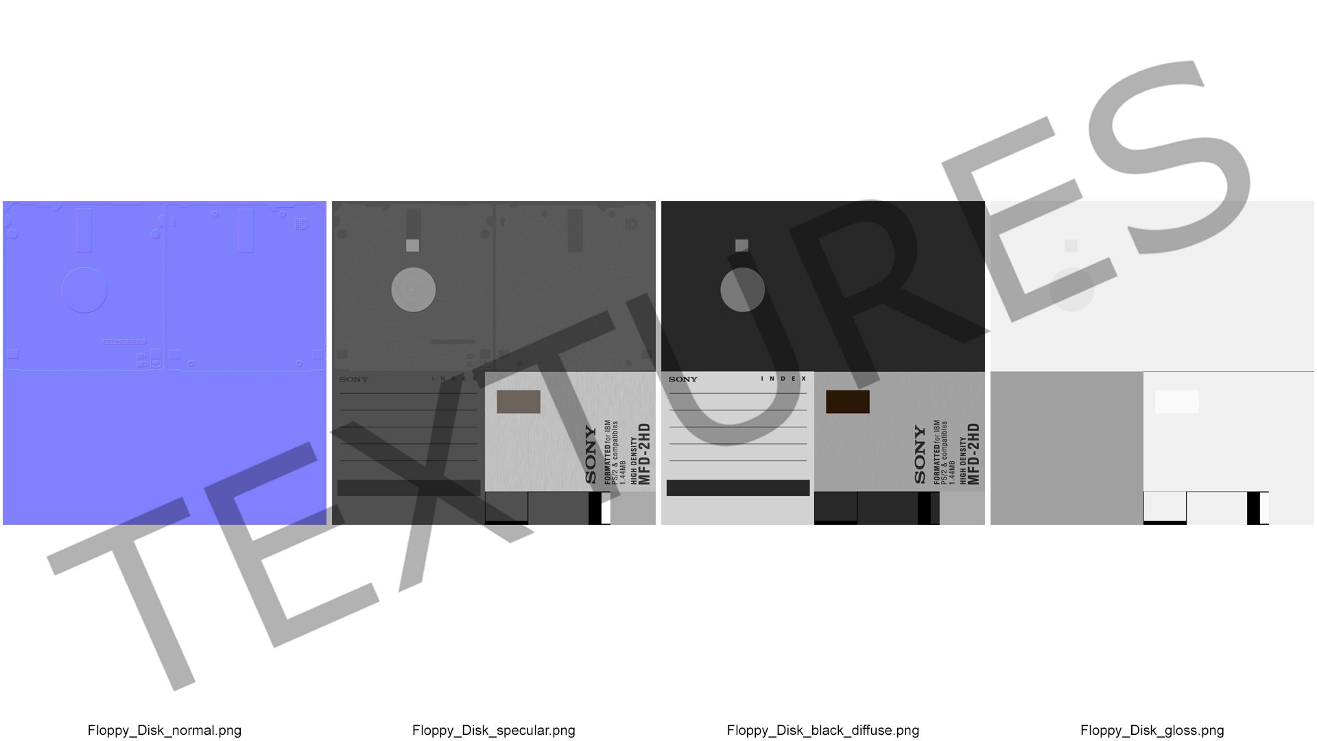 3D Sony Micro Floppy Disk MFD 2HD Black - TurboSquid 1772261
