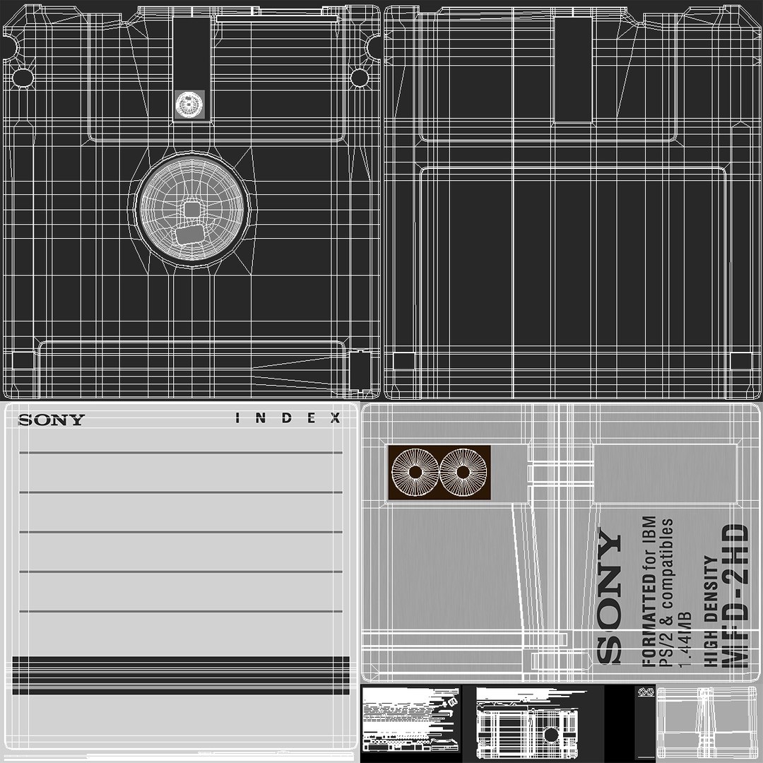 3D Sony Micro Floppy Disk MFD 2HD Black - TurboSquid 1772261