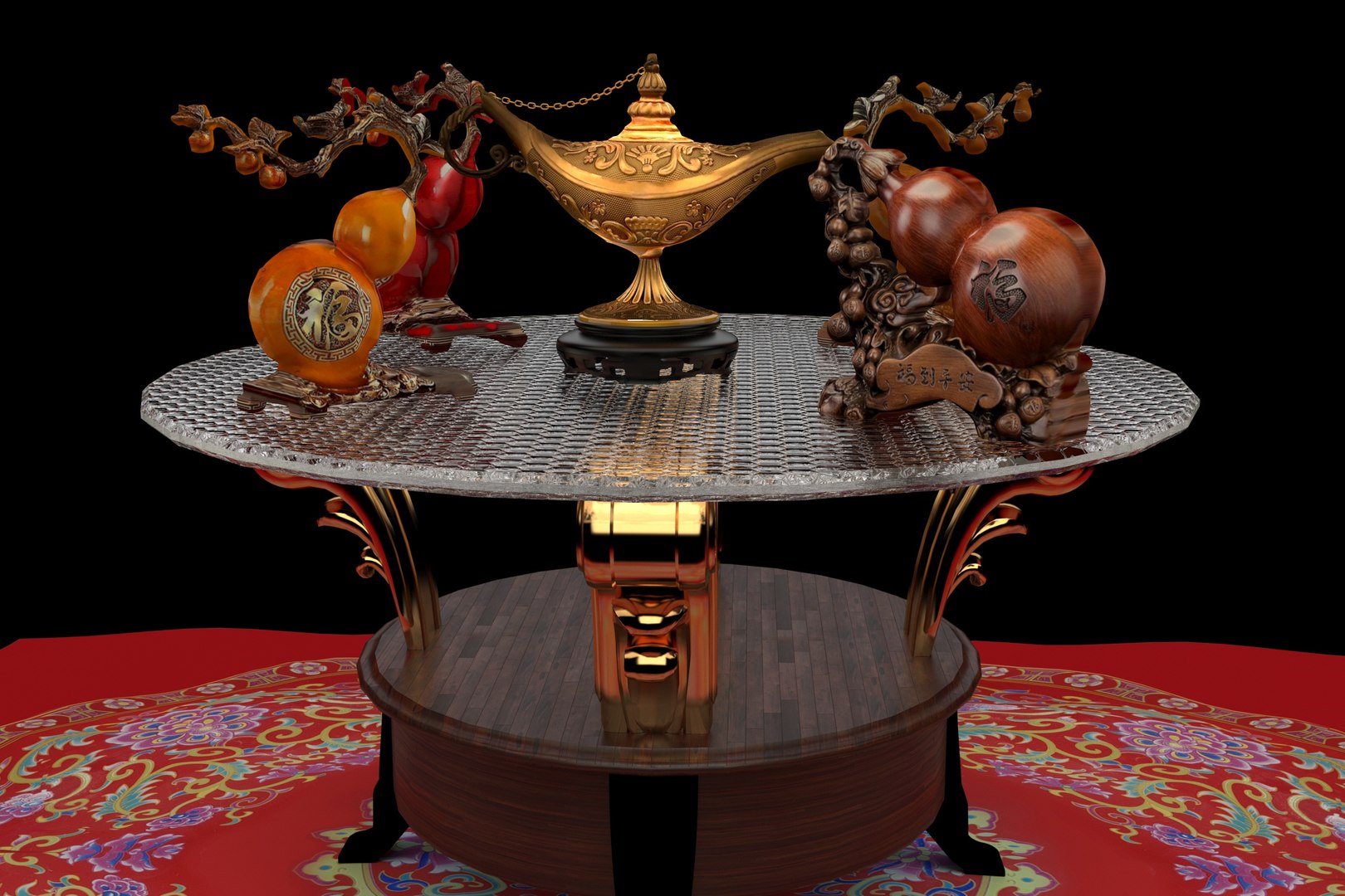 Chinese Gourd And Magic Lamp 3D Model - TurboSquid 2247954