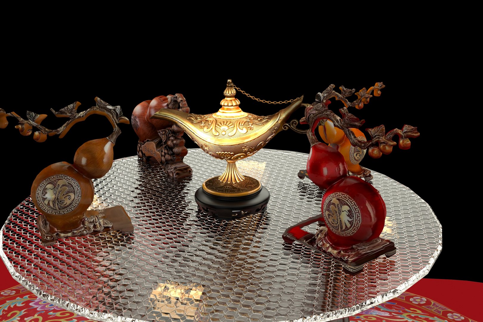 Chinese Gourd And Magic Lamp 3D Model - TurboSquid 2247954