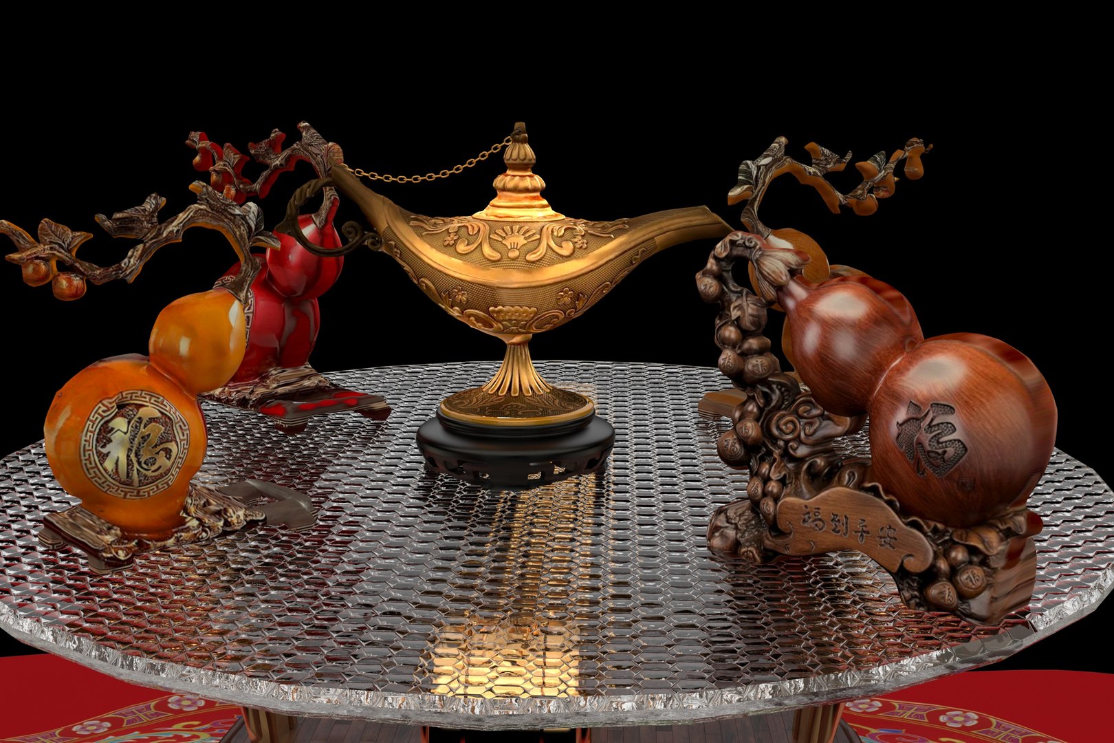 Chinese Gourd And Magic Lamp 3D Model - TurboSquid 2247954