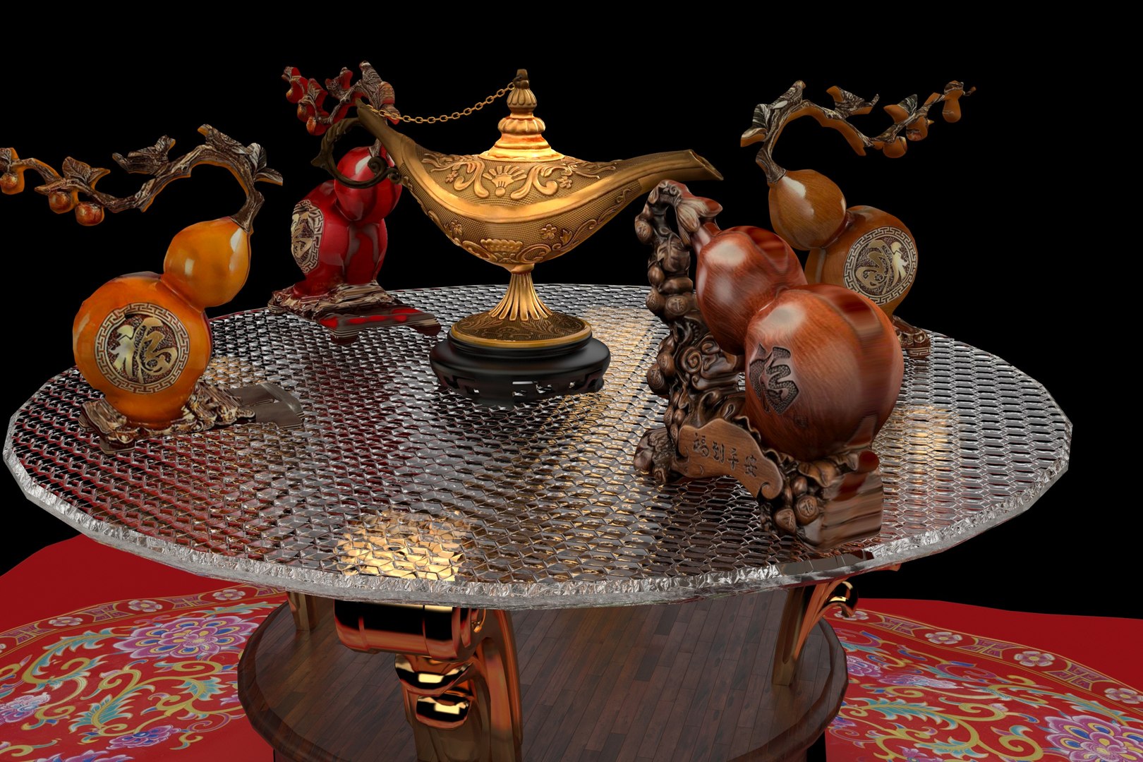 Chinese Gourd And Magic Lamp 3D Model - TurboSquid 2247954