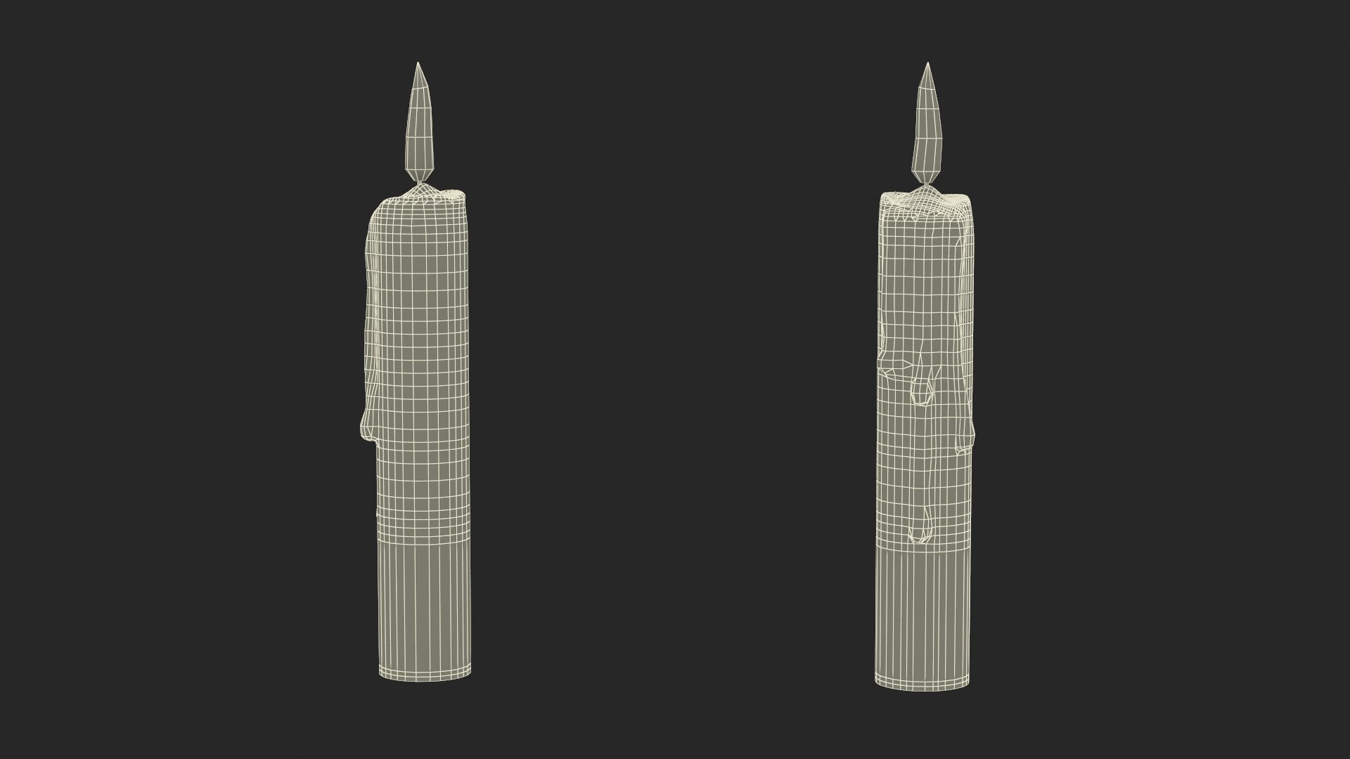 3D Realistic Lit Candle With Wax Drips - TurboSquid 2250484