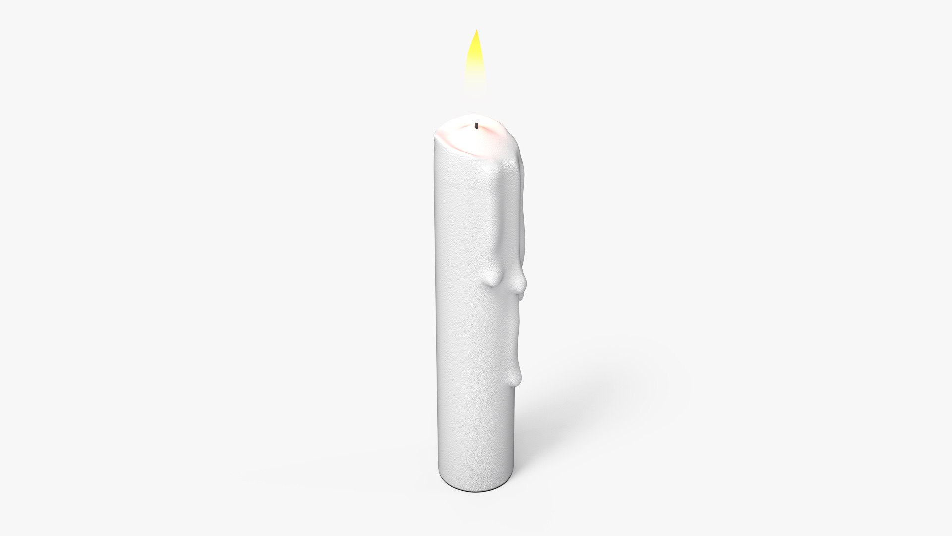 3D Realistic Lit Candle With Wax Drips - TurboSquid 2250484