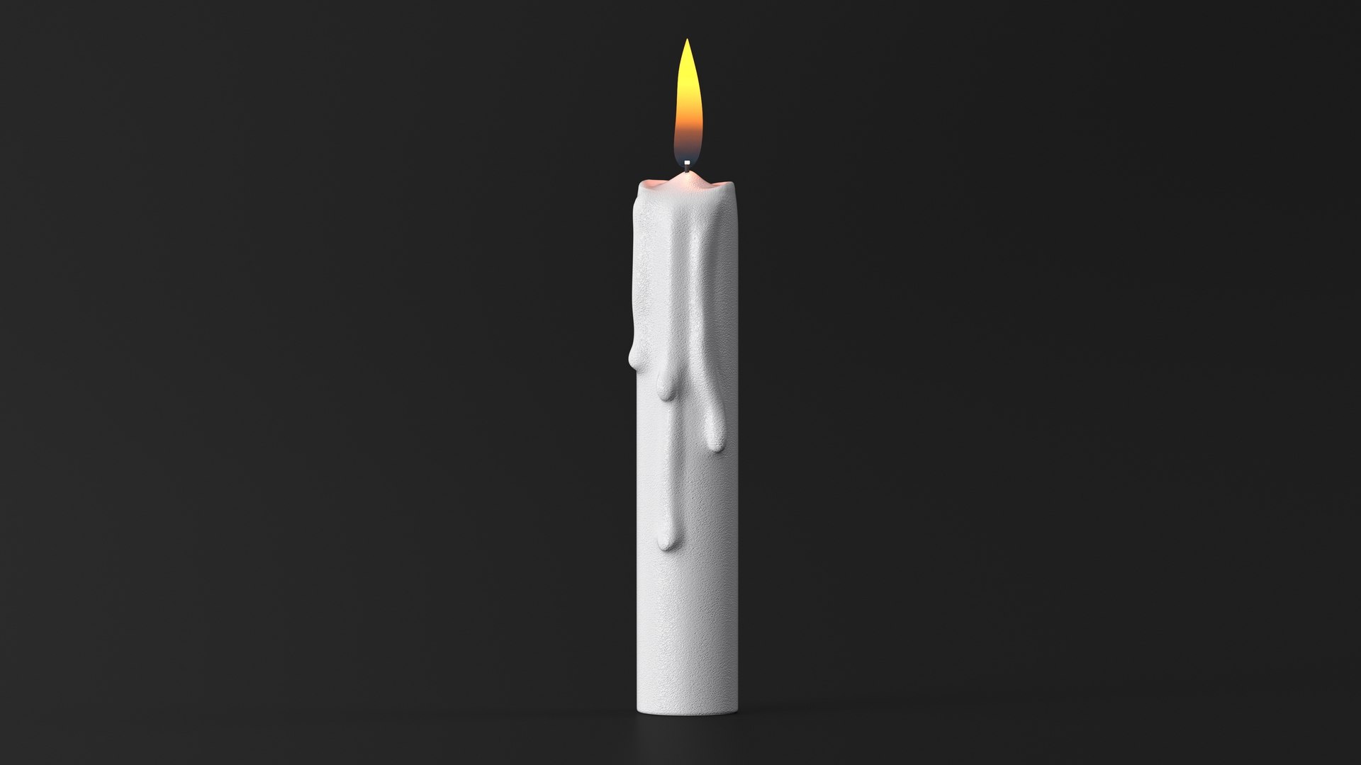 3D Realistic Lit Candle With Wax Drips - TurboSquid 2250484