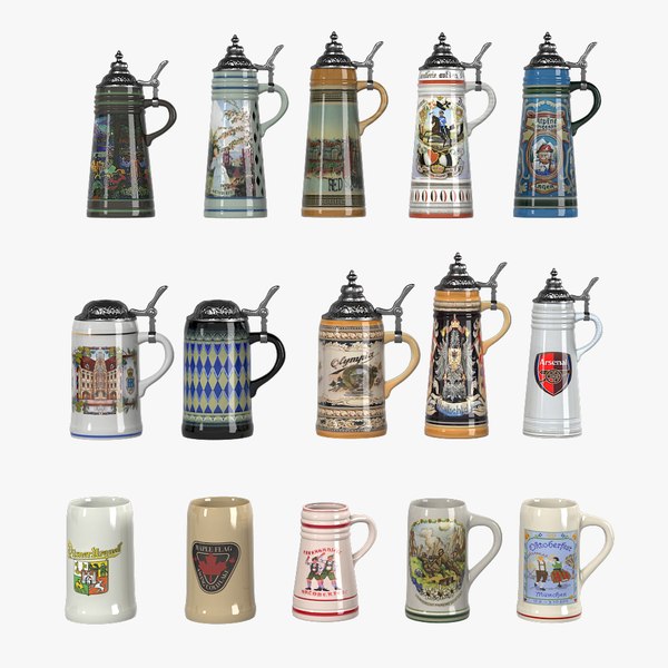 3d beer stein display cabinet model