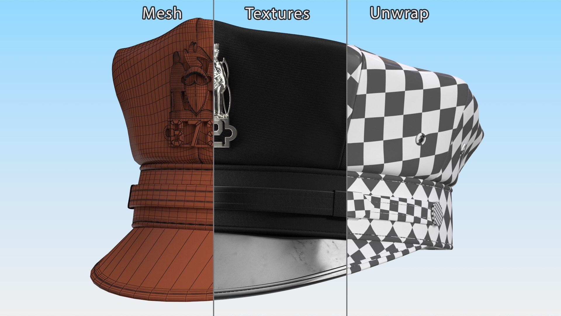3D New York Police Officer Cap With Badge - TurboSquid 2250035