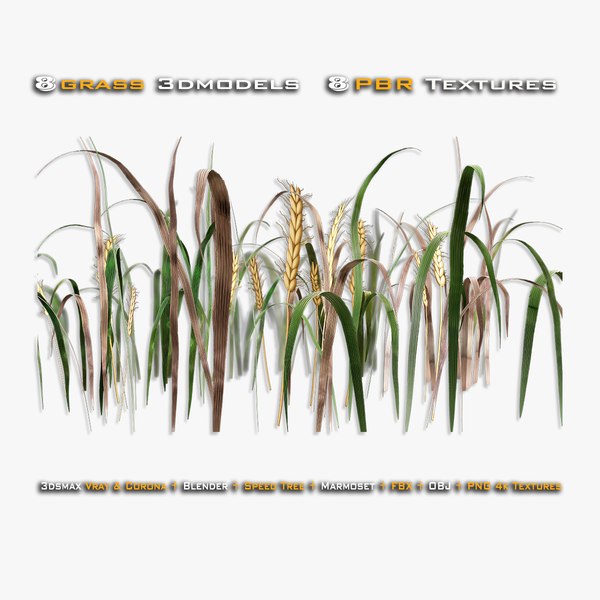 modelo 3d 8 Grass 3d models 8 Grass PBR Textures - TurboSquid 2041373