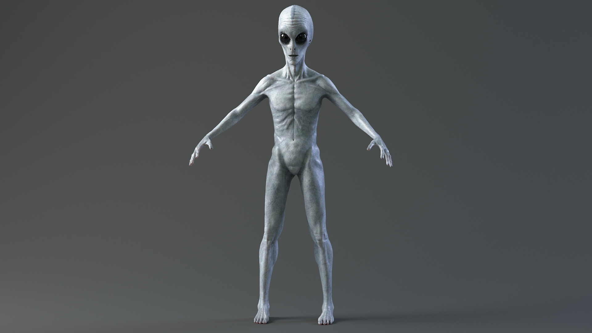 Gray Alien PBR 3D Model - TurboSquid 2454392