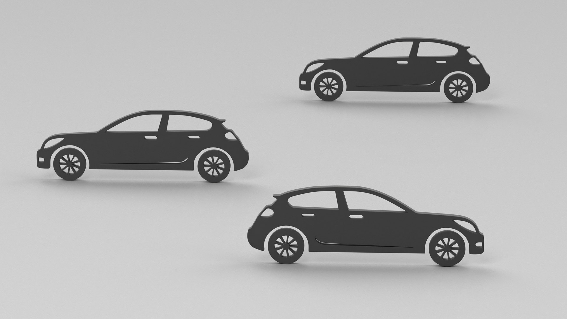 Car Hatchback Silhouette 3D Model - TurboSquid 2222206