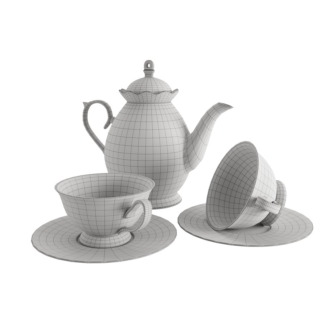 Tea Pot and Tea Cup model - TurboSquid 2140689