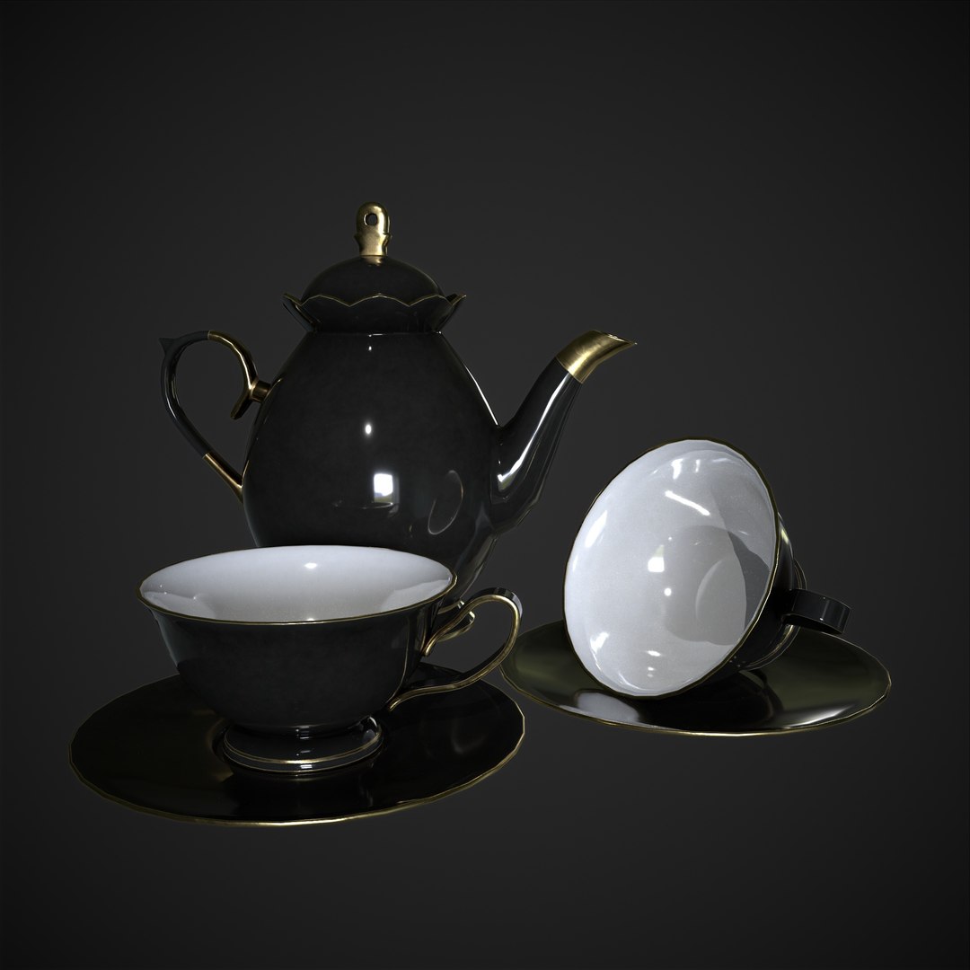 Tea Pot and Tea Cup model - TurboSquid 2140689