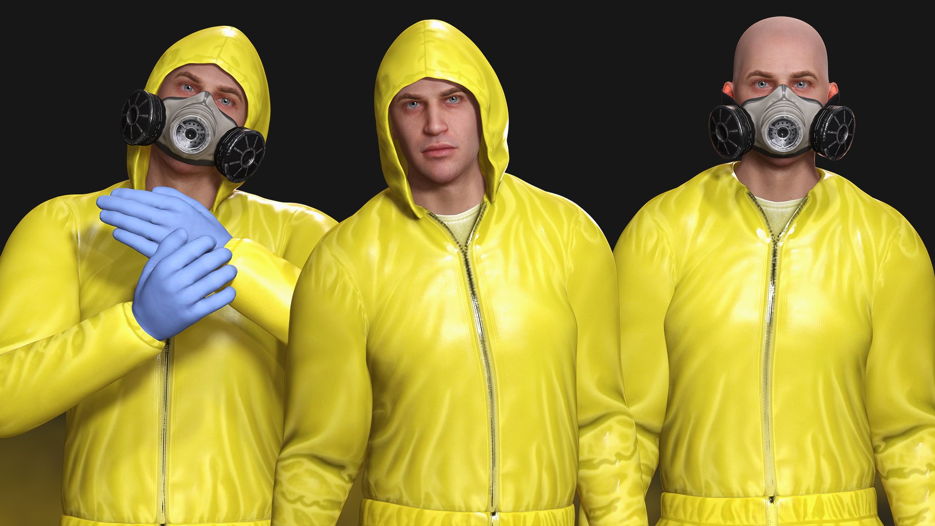 Hazmat Suit Realistic Man Rigged 3D Model Game Animation Ready 3D Model ...