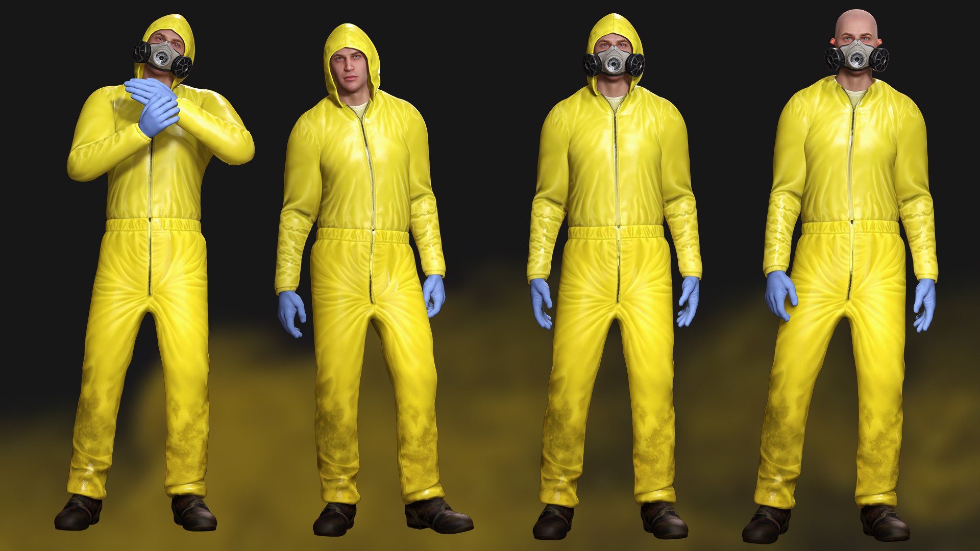 Hazmat Suit Realistic Man Rigged 3D Model Game Animation Ready 3D Model ...