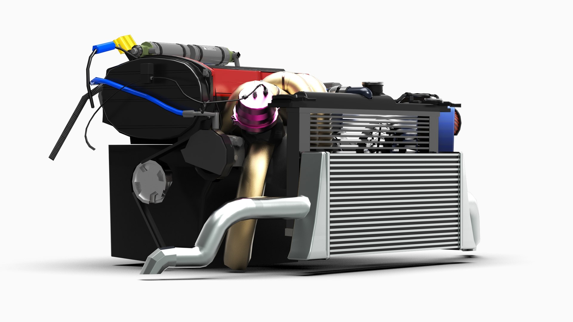 Mitsubishi 4G63T Evolution Inline 4 Engine 3D Model - TurboSquid 2307746