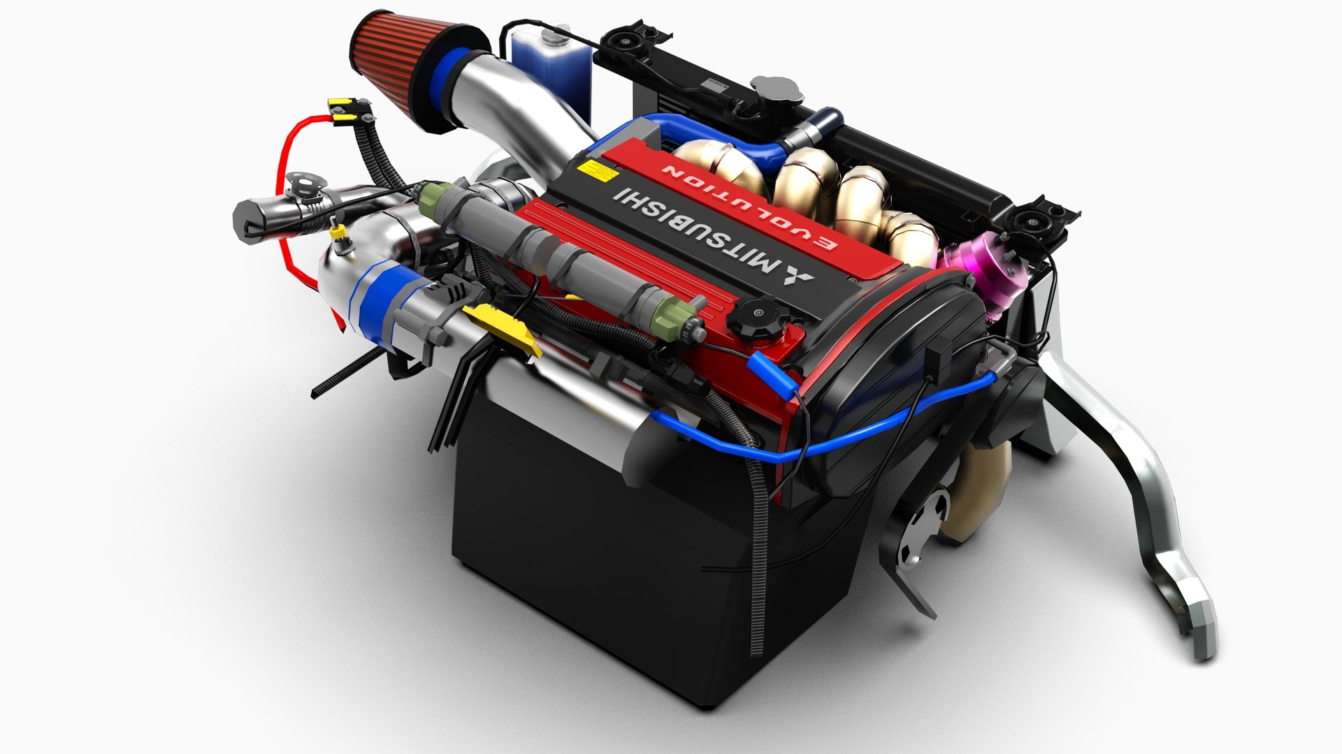 Mitsubishi 4G63T Evolution Inline 4 Engine 3D Model - TurboSquid 2307746